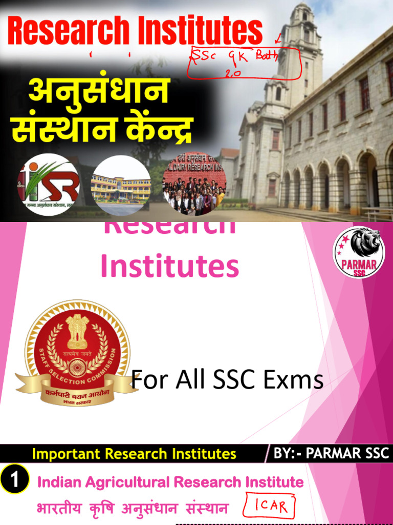 Key Research Institutes in India | PDF | Economy Of India
