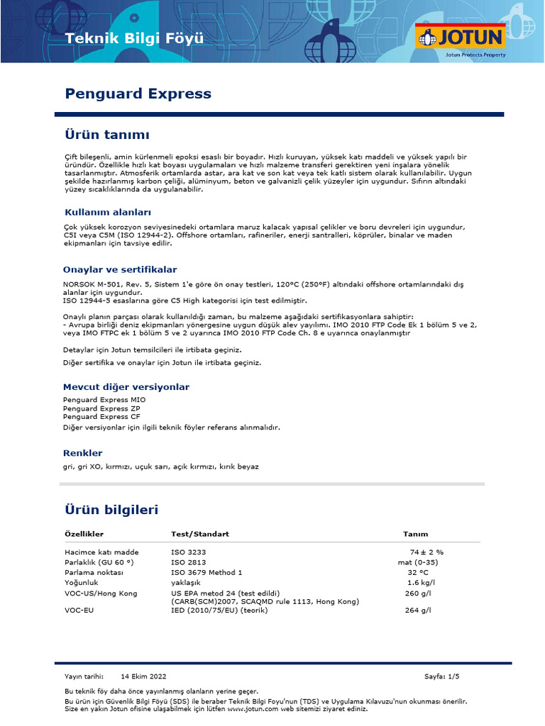 TDS¤2400¤Penguard Express¤tr-TR¤TR | PDF