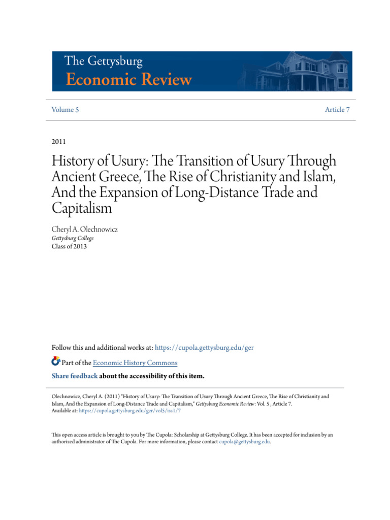 History of Usury | PDF