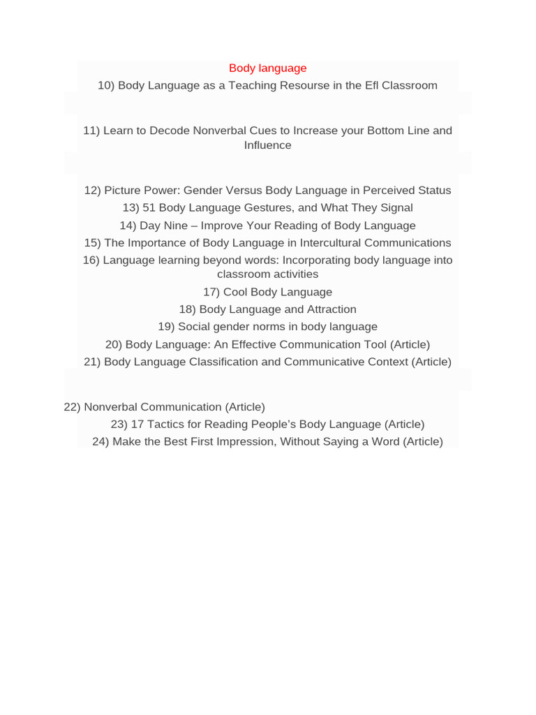 body language | PDF