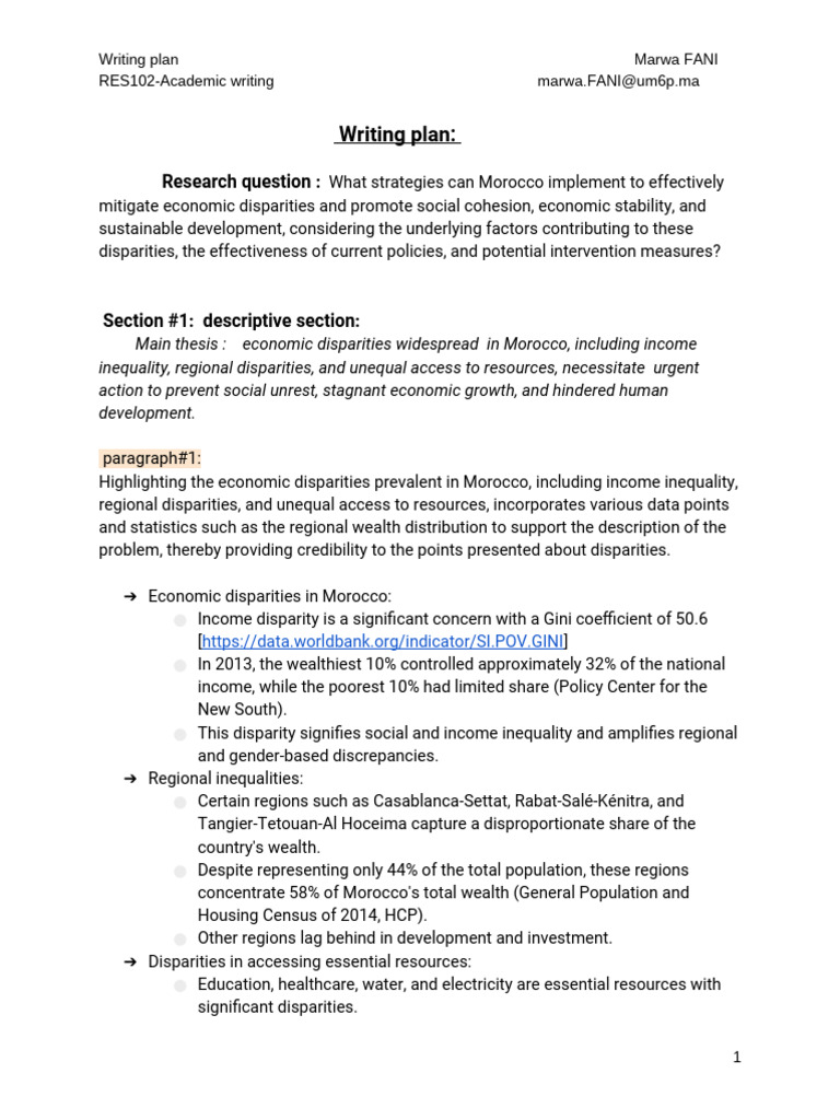 Version 2 Writing Plan | PDF