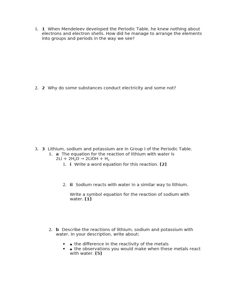 End of Chapter Questions | PDF | Chemical Compounds | Ion