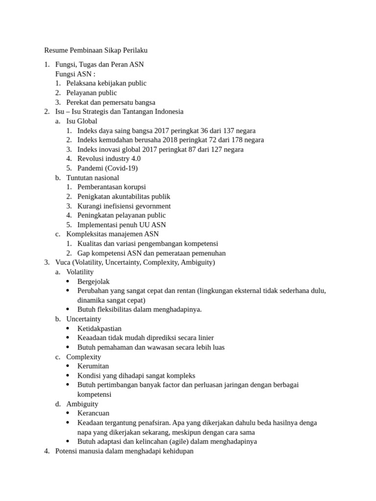 Resume Pembinaan Sikap Perilaku | PDF