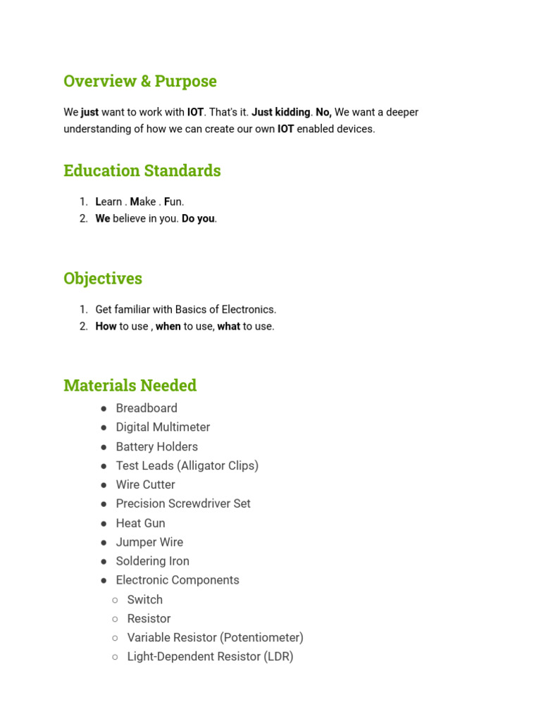 Lesson Plan Iot Lab 0 | PDF