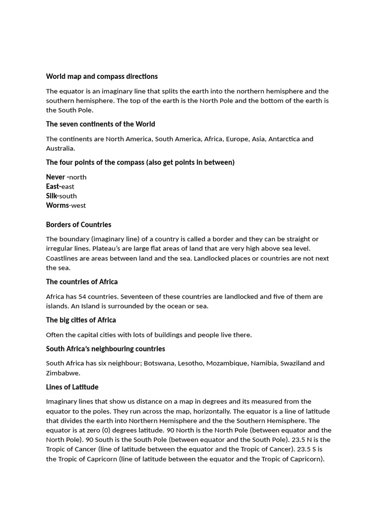 Grade 6 Geography Term 1 Notes | PDF