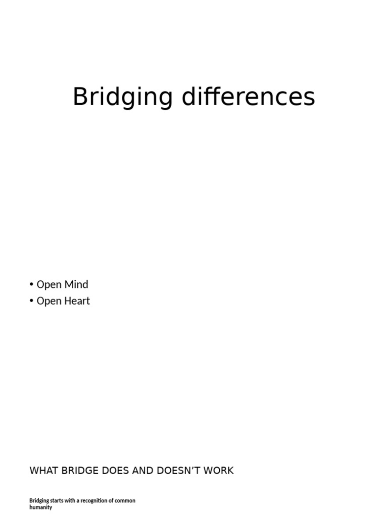 Bridging The Differences | PDF
