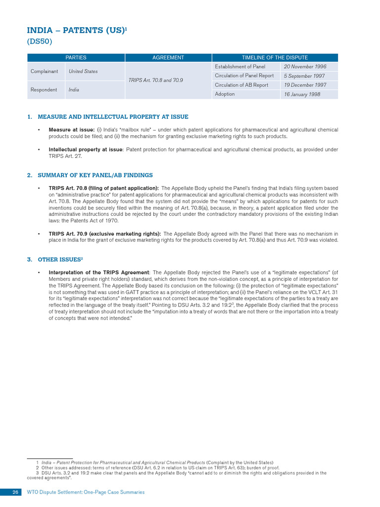 Ds50 Summary India Vs Usa | PDF