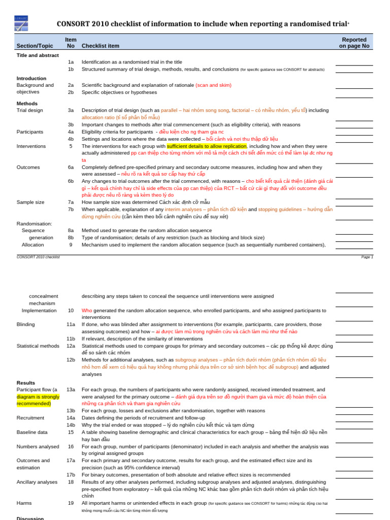 CONSORT-2010-Checklist | PDF