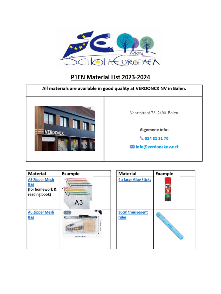 P1 EN Materials | PDF