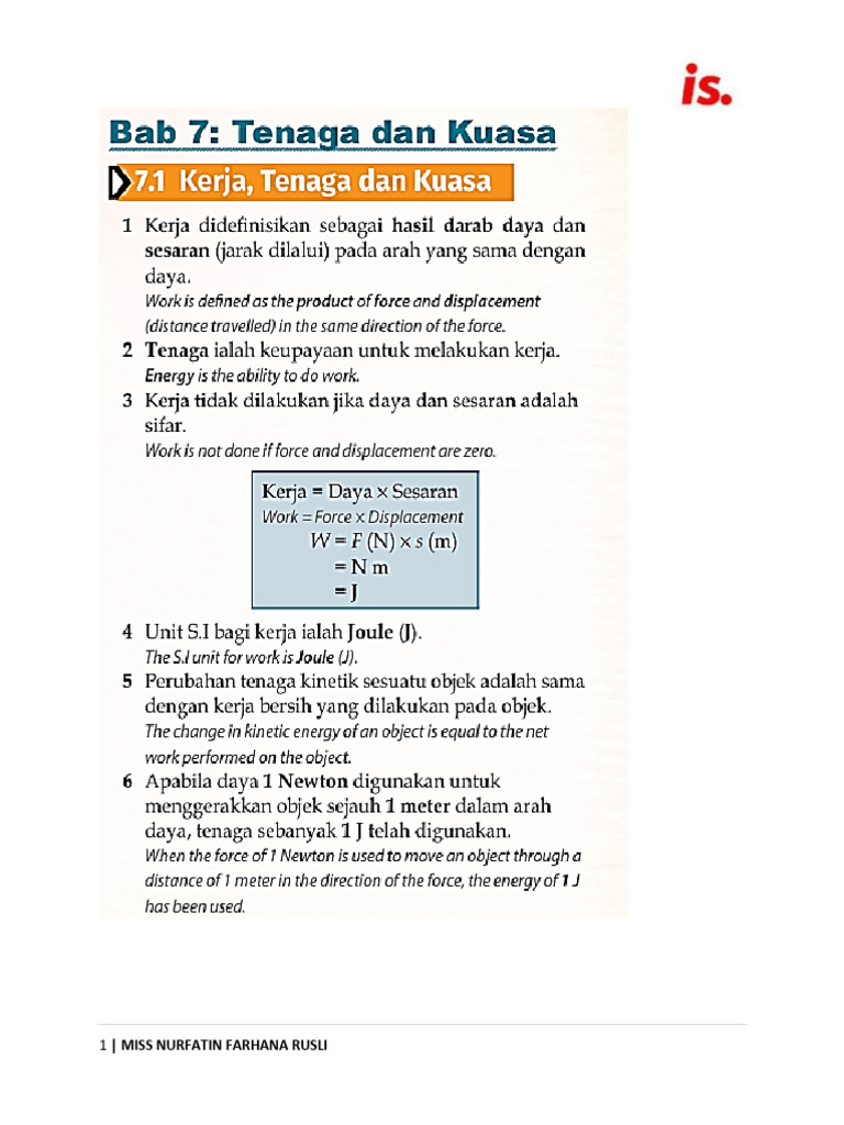 18 09 2024 F3 Sains Kuasa Dan Kerja Part 1 Cikgu Fatin Farhana Pdf