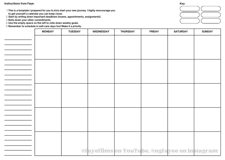 Fayefilms Monthly Template | PDF