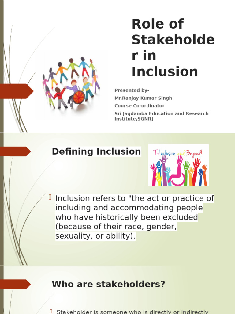 Stakeholder in inclusion | PDF