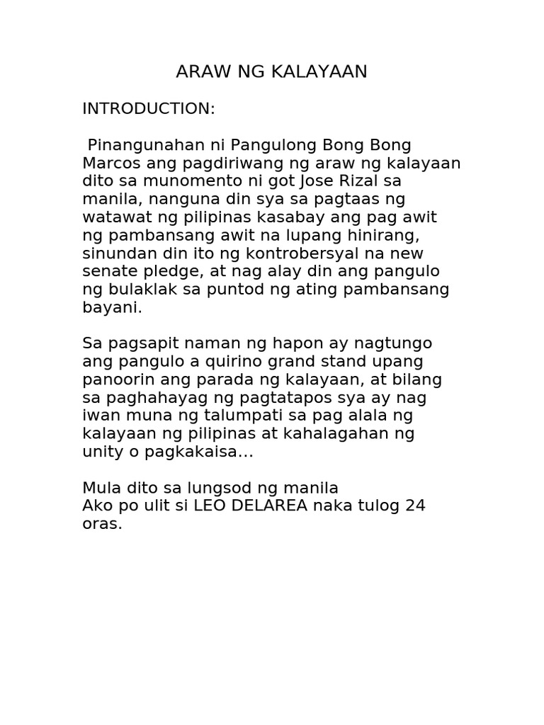 Araw NG Kalayaan | PDF