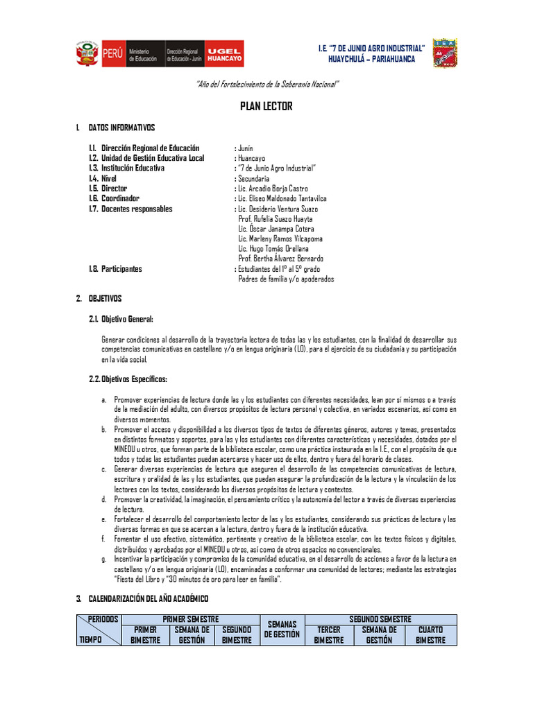 Plan Lector | PDF