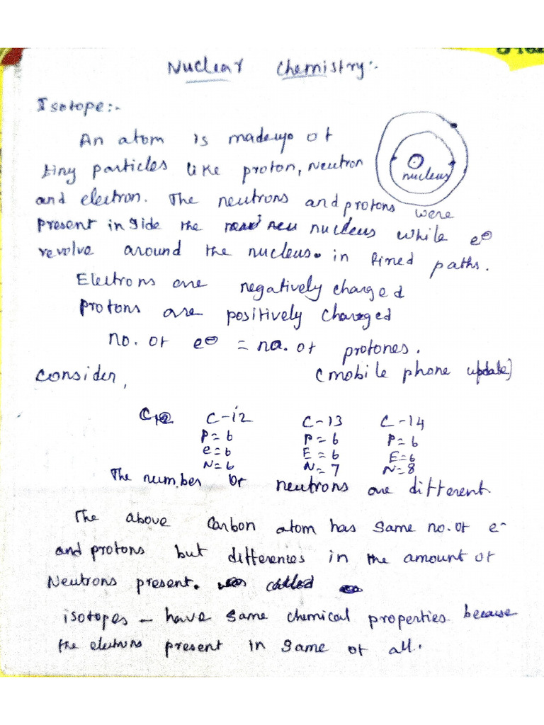 Nuclear Chemistry Notes | PDF