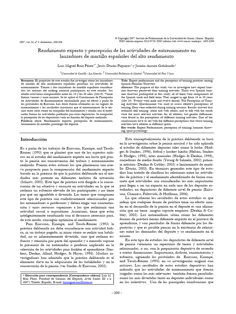 Práctica Deliberada - Martillo - 2007 | PDF
