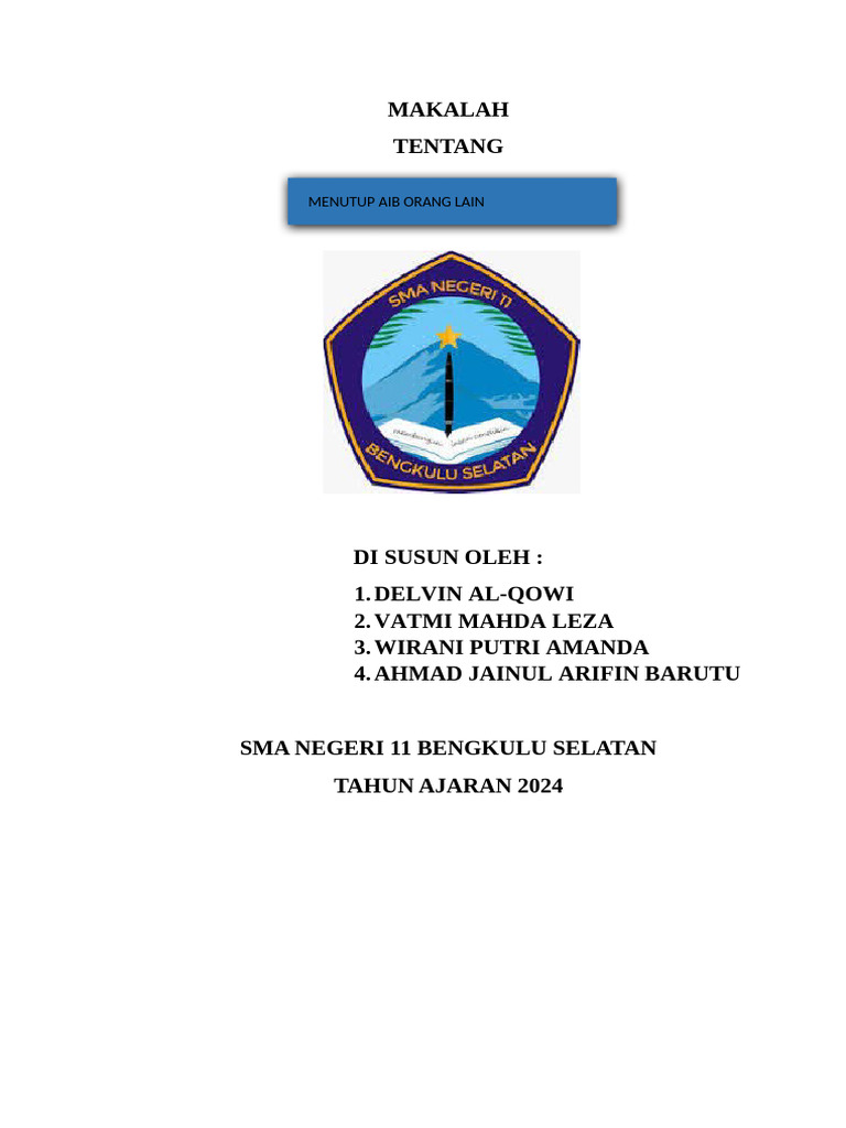 Menutup Aib Orang Lain | PDF