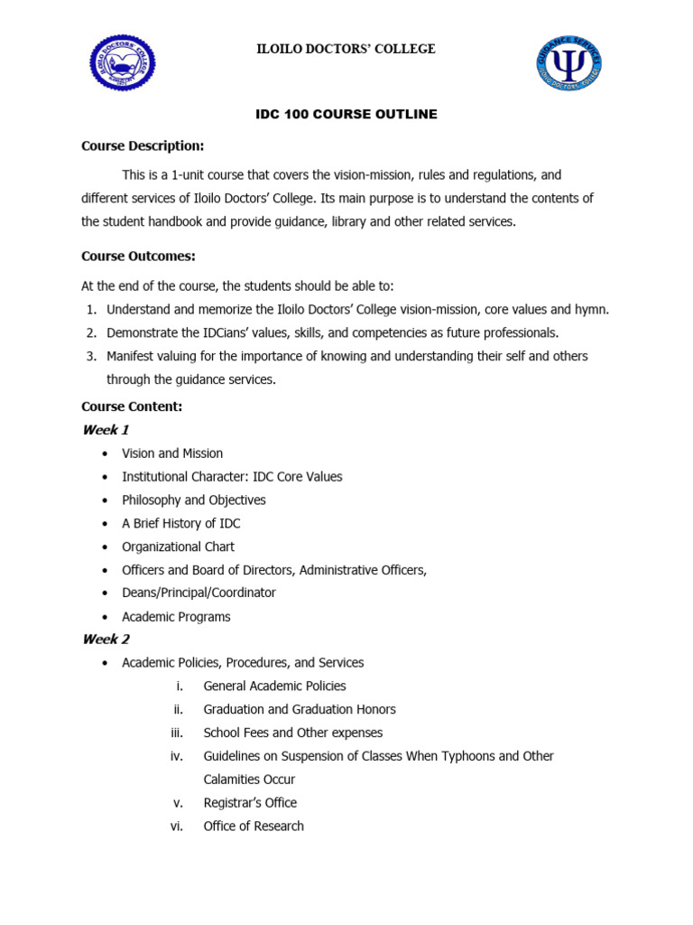 IDC-100-COURSE-OUTLINE | PDF