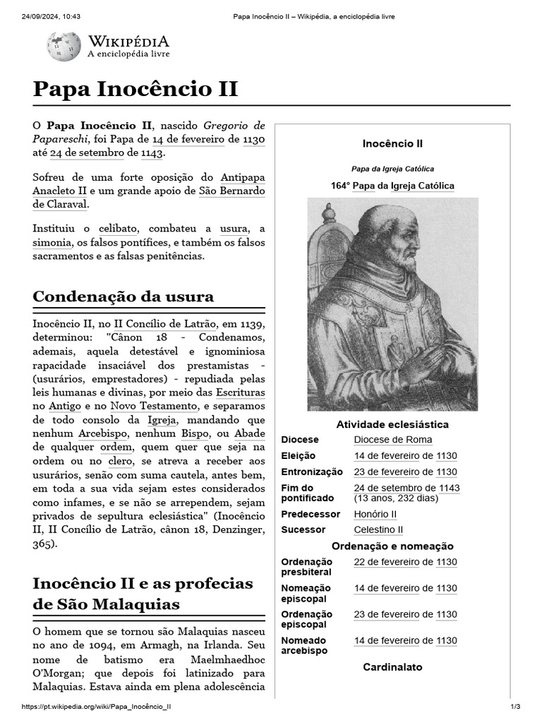 Papa Inocêncio II | PDF