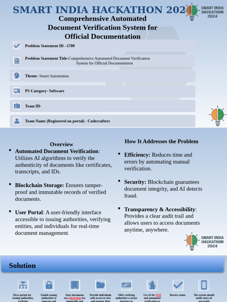 Smart India Hackathon 2024: Comprehensive Automated Document ...