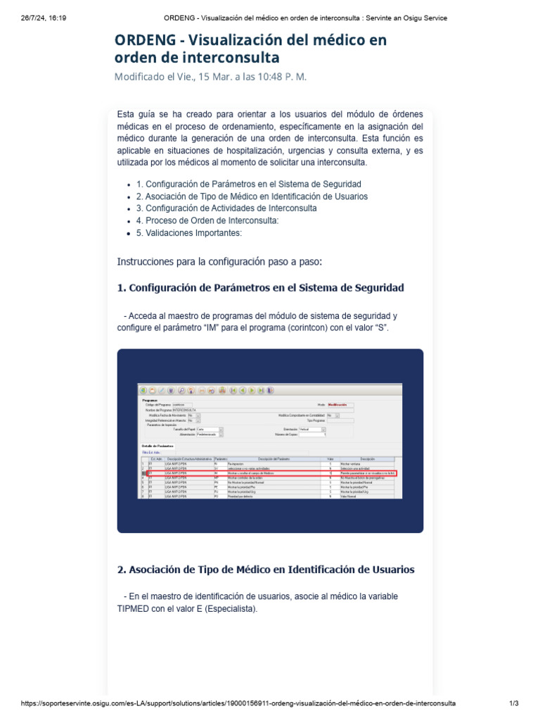 ORDENG - Visualización Del Médico en Orden de Interconsulta - Servinte ...