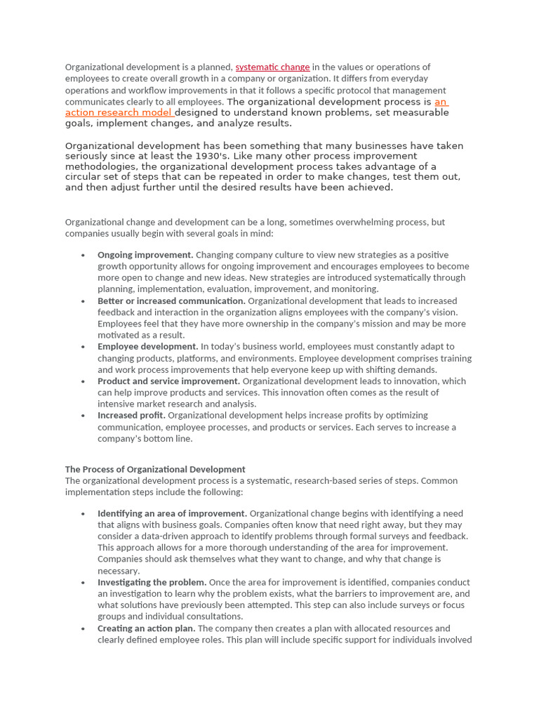 Organizational Development | PDF