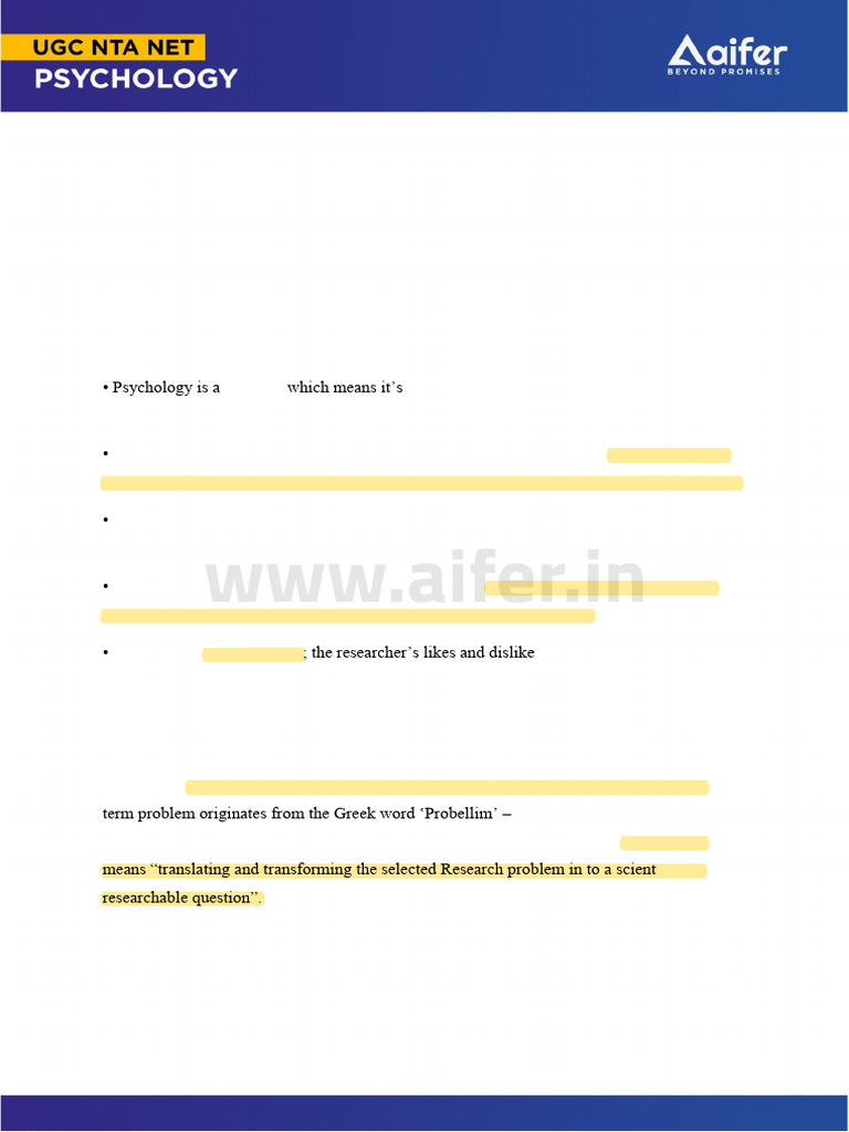 Psy NET BC 50 - Research Methodology | PDF