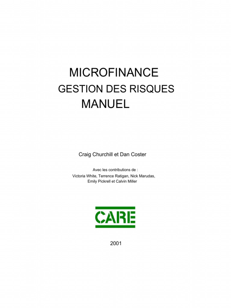Microfinance Risk Management Handbook 2001 | PDF