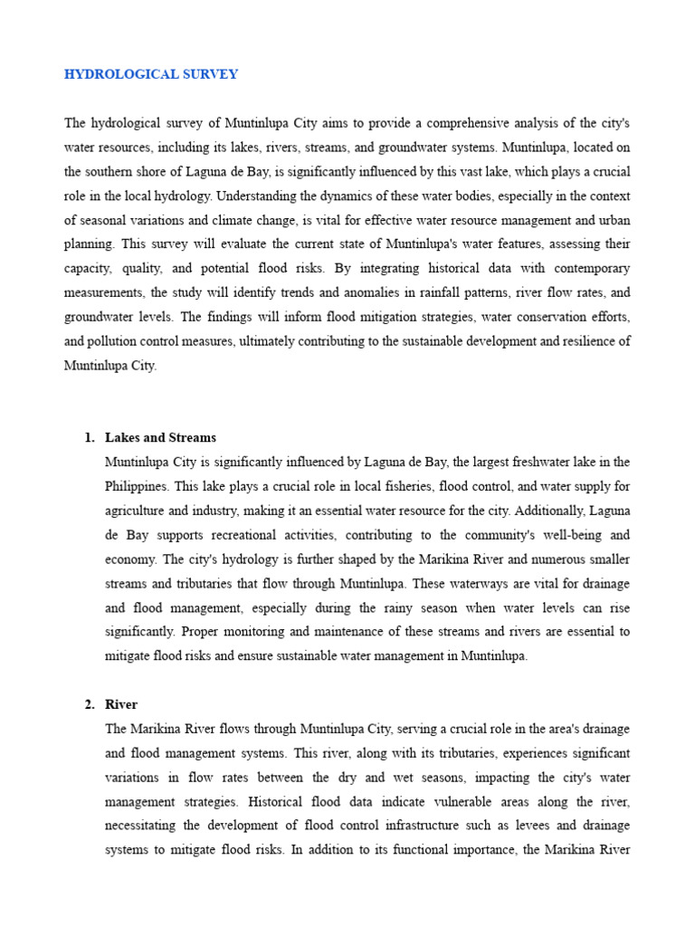 Hydrological Survey | PDF