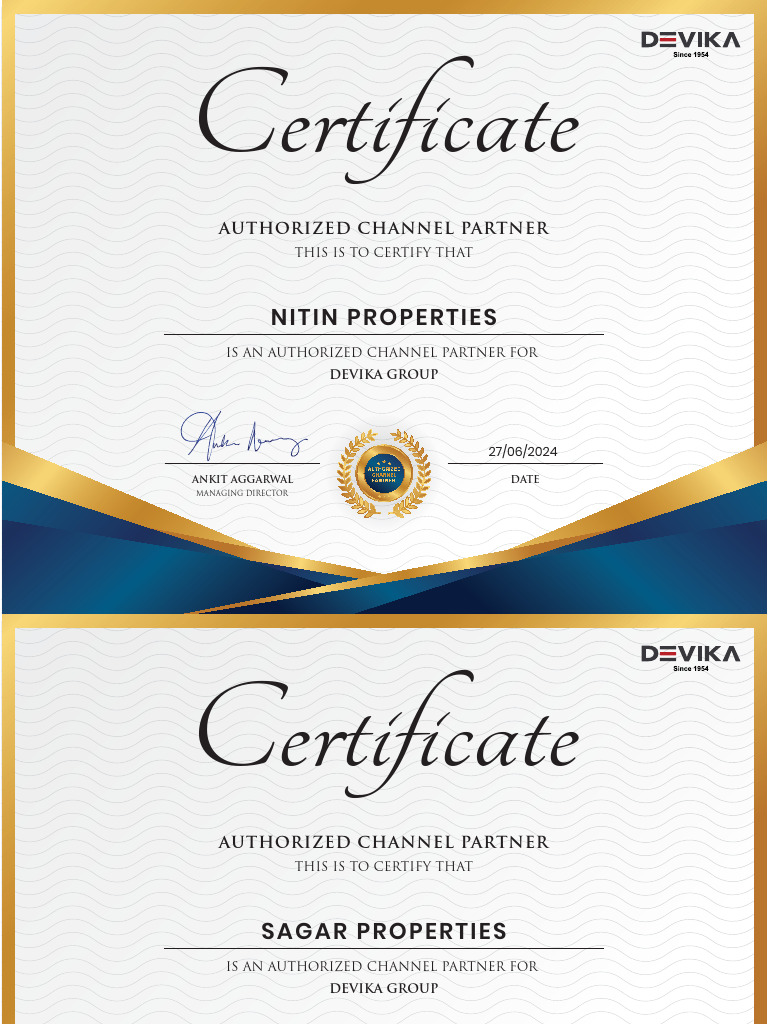 Authorized Channel Partner Certificate 25 X 20 CM | PDF