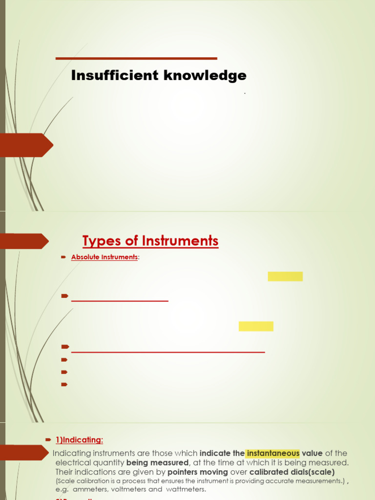 Lecture Indicating Instruments 21 09 2024 | PDF | Tools | Computers