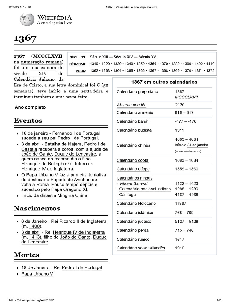 Eventos: 1367 Mccclxvii | PDF