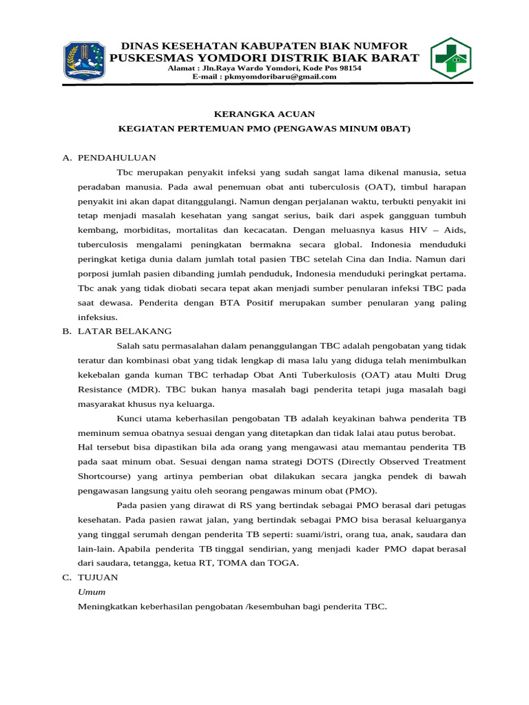 3.KAK PMO Rev | PDF | Tuberculosis | Public Health