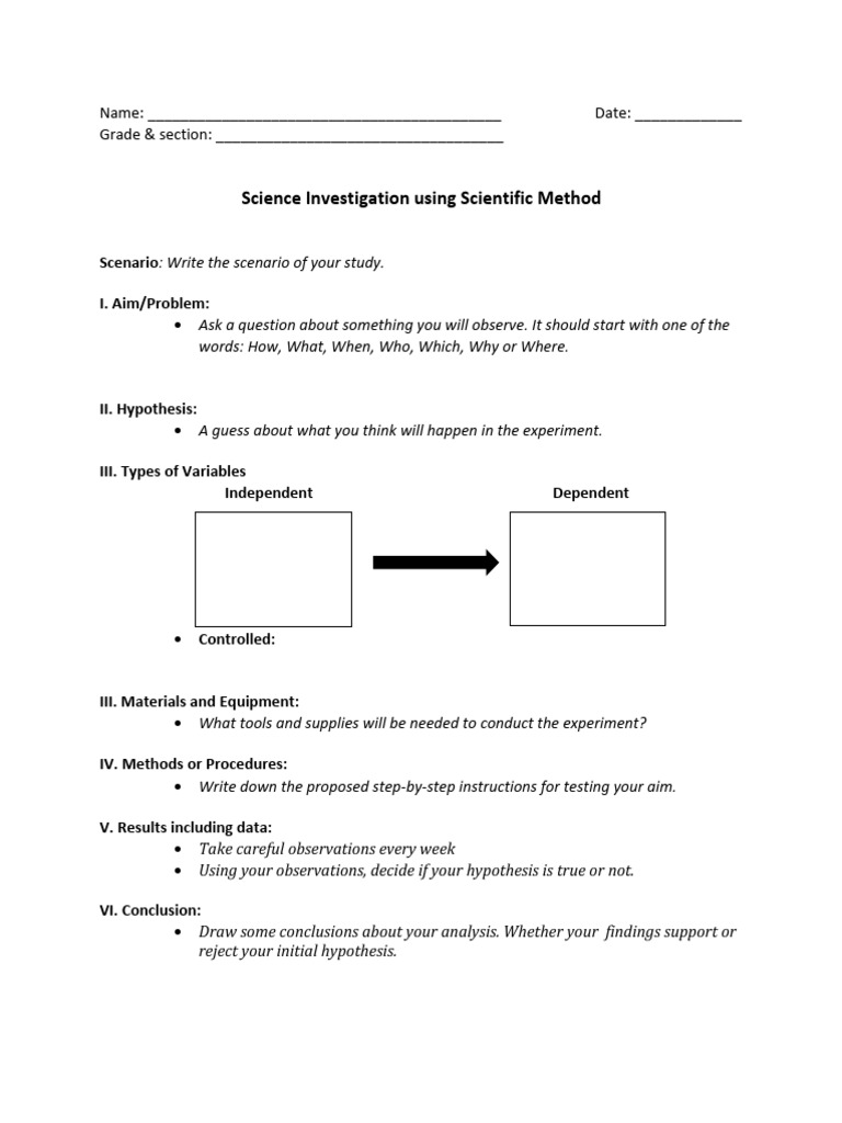 Science Investigation Using Scientific Method | PDF | Career & Growth ...