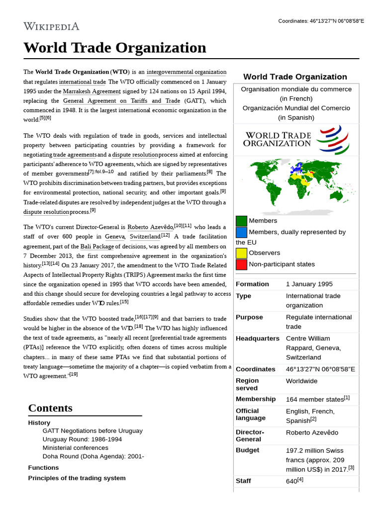 World Trade Organization | PDF
