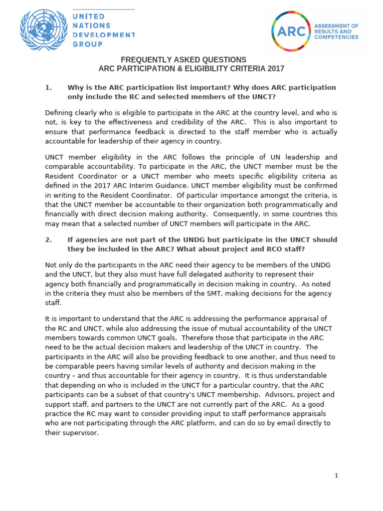FINAL FAQs ARC Participation 2017 | PDF