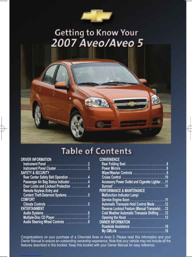 Aveo Manual | PDF