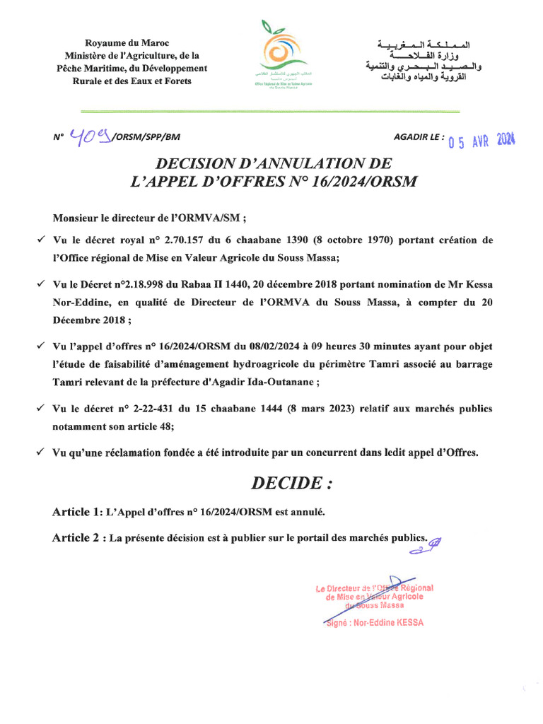 Décision D'annulation 16-2024 | PDF