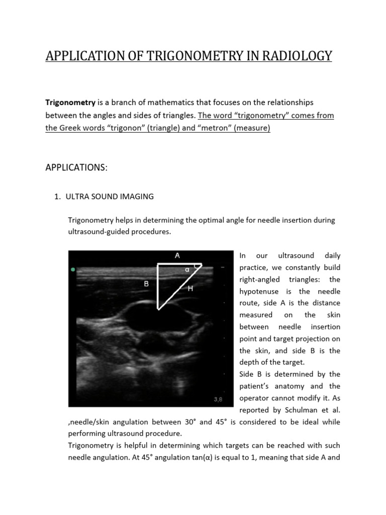 Application of Trigonometry in Radiology | PDF