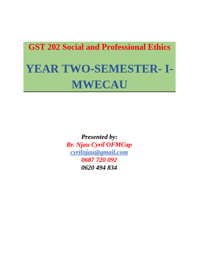 Understanding Social and Professional Ethics | PDF | Utilitarianism ...