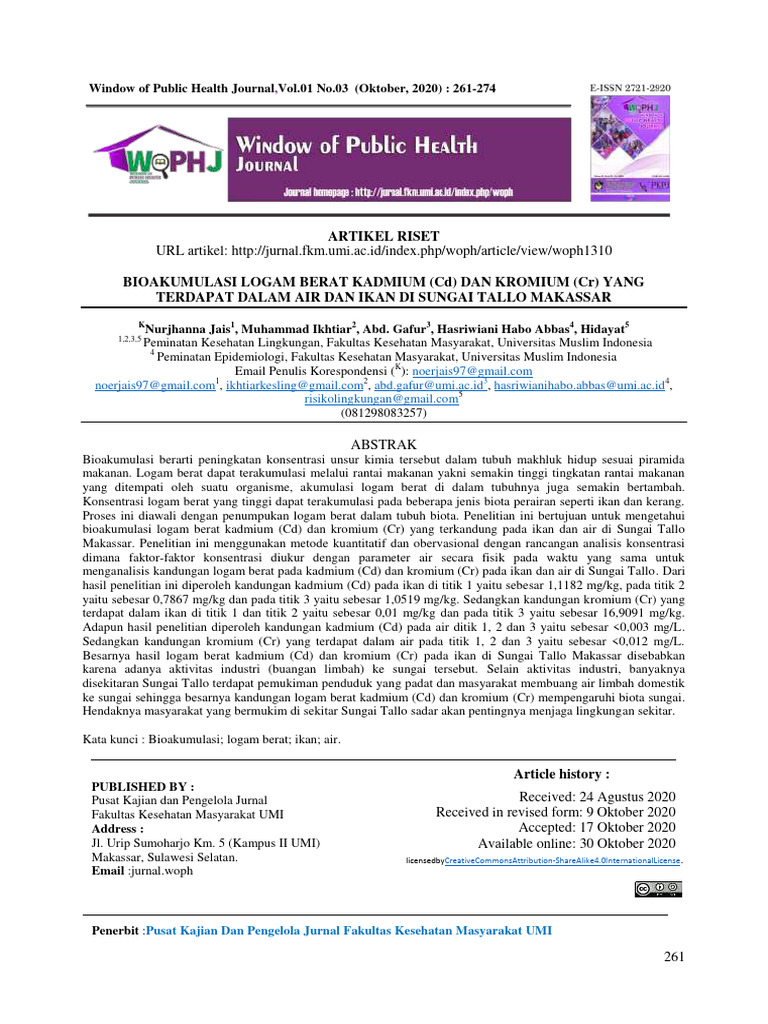 Bioakumulasi Logam Berat Kadmium CD Dan A8804f6c | PDF