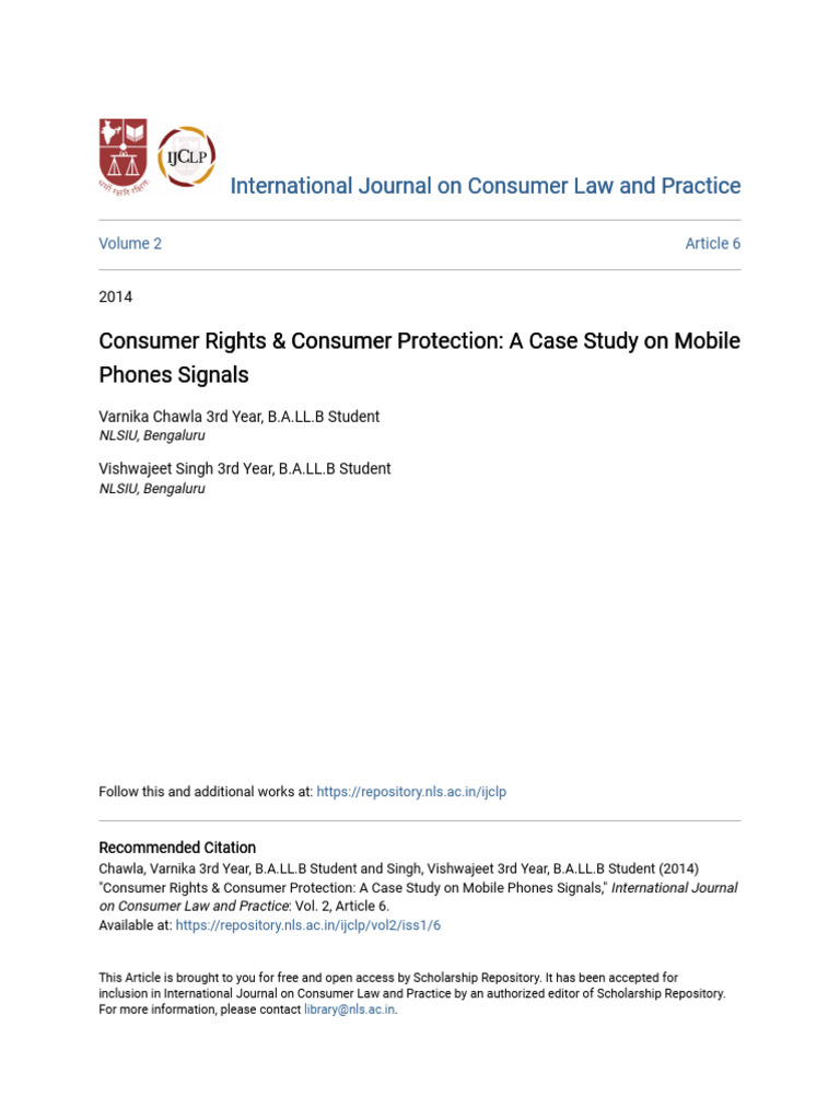 Consumer Rights & Consumer Protection - A Case Study On Mobile Pho | PDF