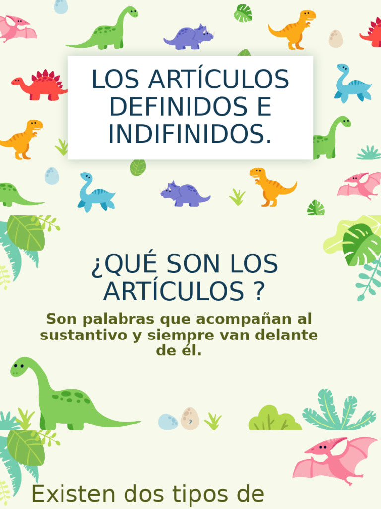 Articulos Definidos e Indefinidos PPT | PDF