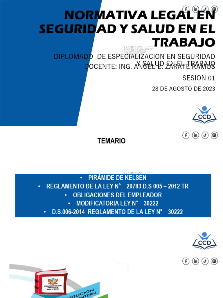 Sesion 01 Normativa Legal en SST - G10 | PDF