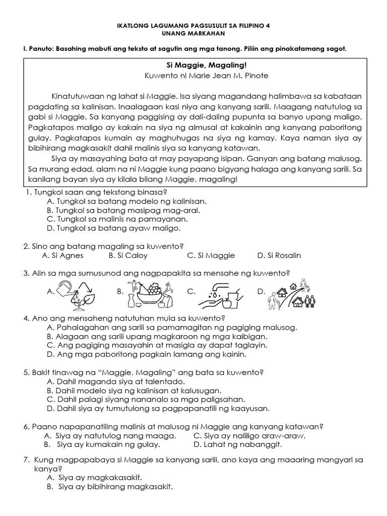 Summative Test 3 in Filipino 4 | PDF