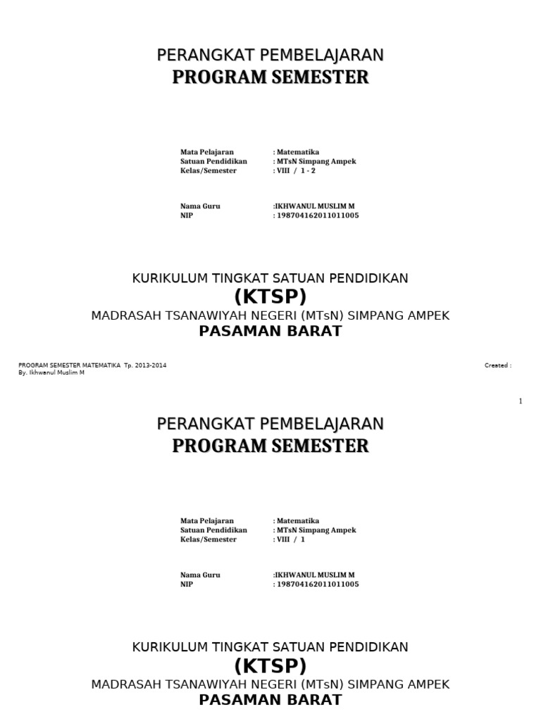 Prosem MTK | PDF