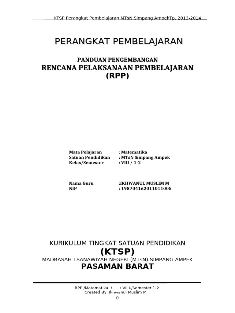 RPP MTK | PDF