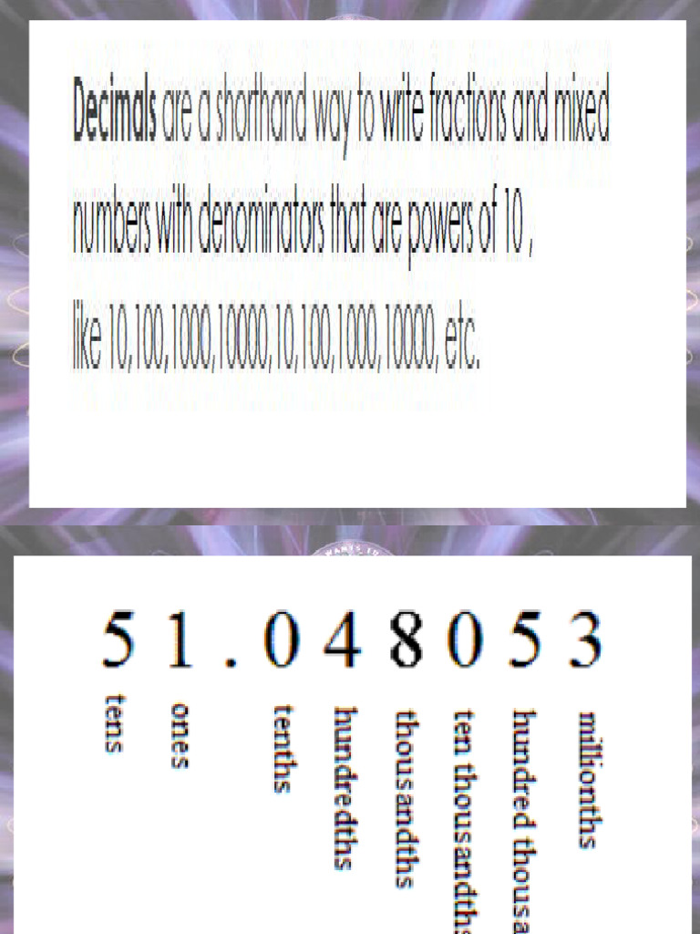 Decimals-Who Wants To Be A Millionaire | PDF