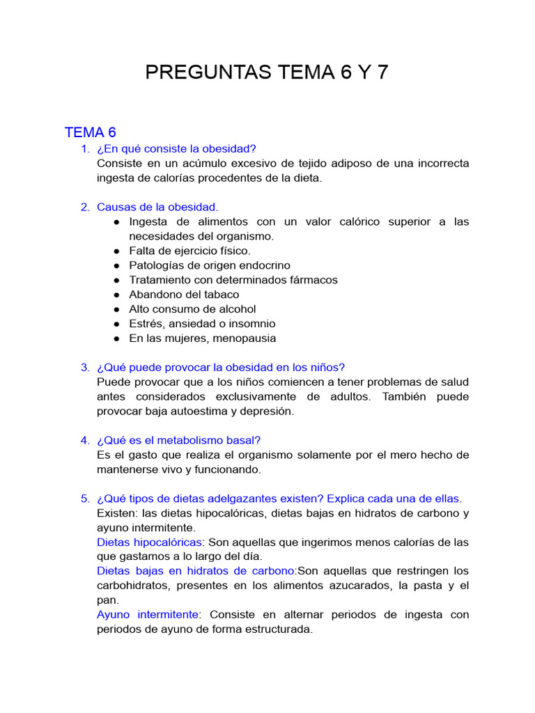 Preguntas tema 6 y 7 | PDF
