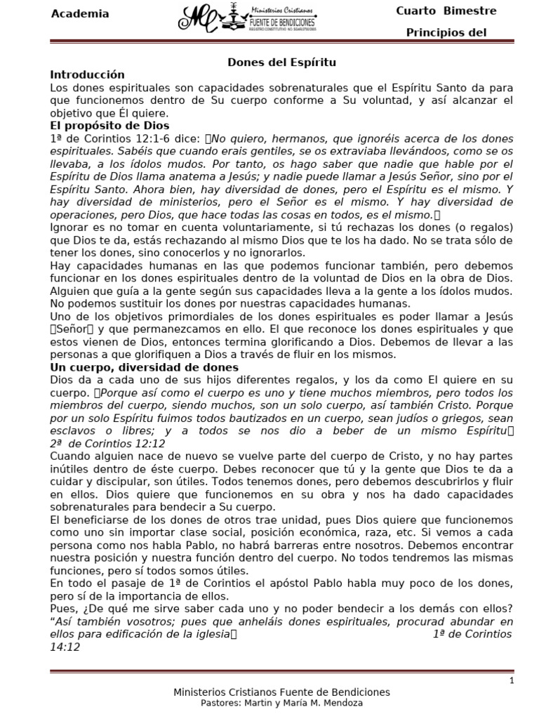 Dones Del Espíritu Santo | PDF